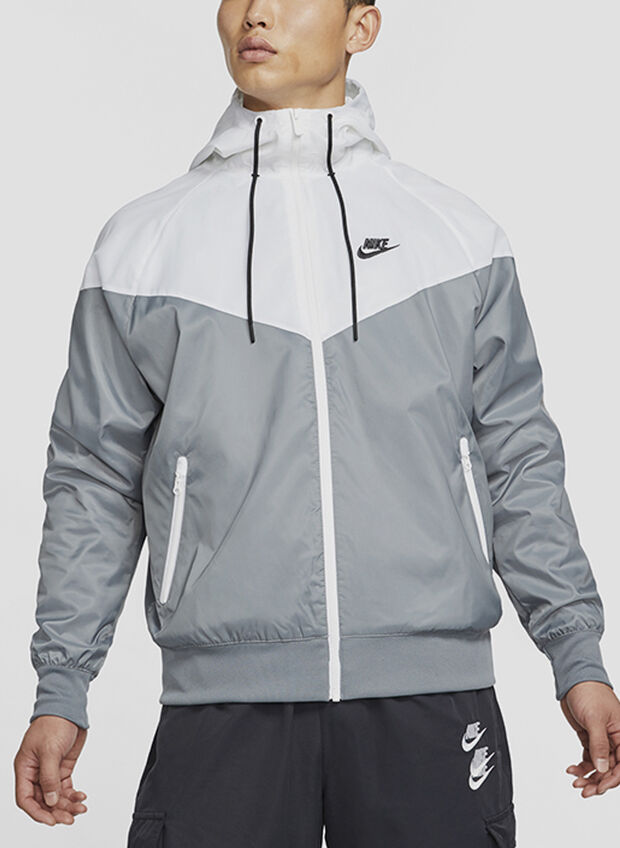 Giacca With Cappuccio Nike Windrunner Bianca And Grigia | atelier-yuwa ...